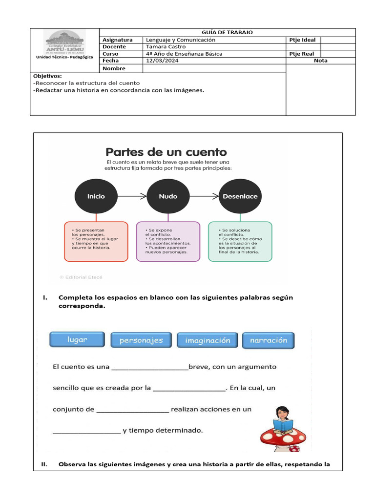 4° Guía Cuento y Sus Partes | PDF
