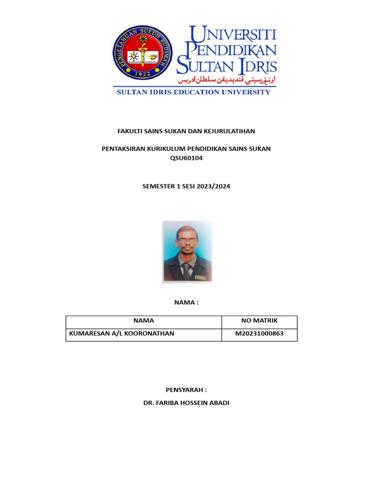 1) QSU60104-Assignment 1-Exercise-Prescription | Download Free PDF | Hiking | Endurance