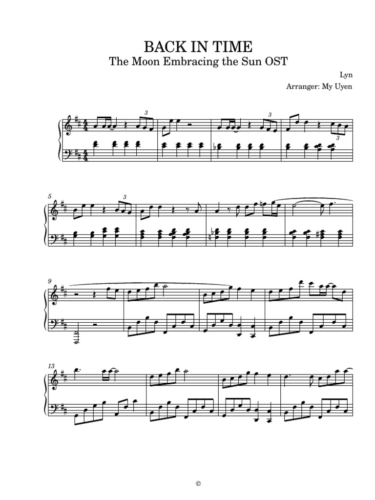 Back in Time - Moon Embracing OST | PDF