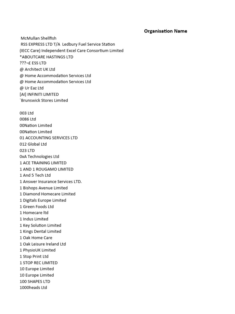List of Tier 2 Companies | Download Free PDF | Health Care | London