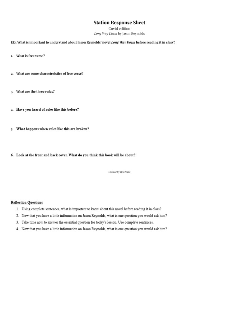 LWD Station Sheet (Distance Learning) | PDF