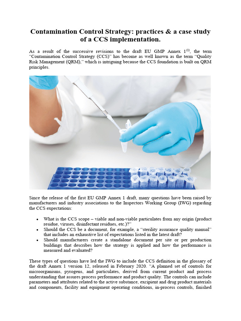 Contamination Control Strategy | Download Free PDF | Risk Management ...