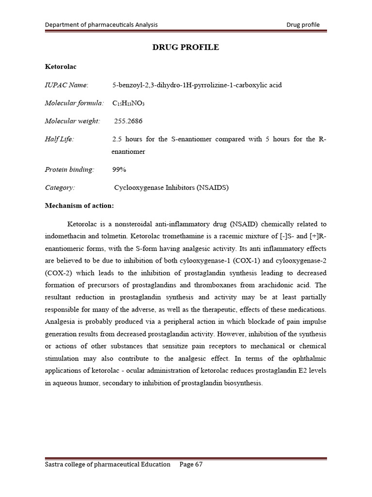 04.drug Profile | PDF | Nonsteroidal Anti Inflammatory Drug | Pharmacology
