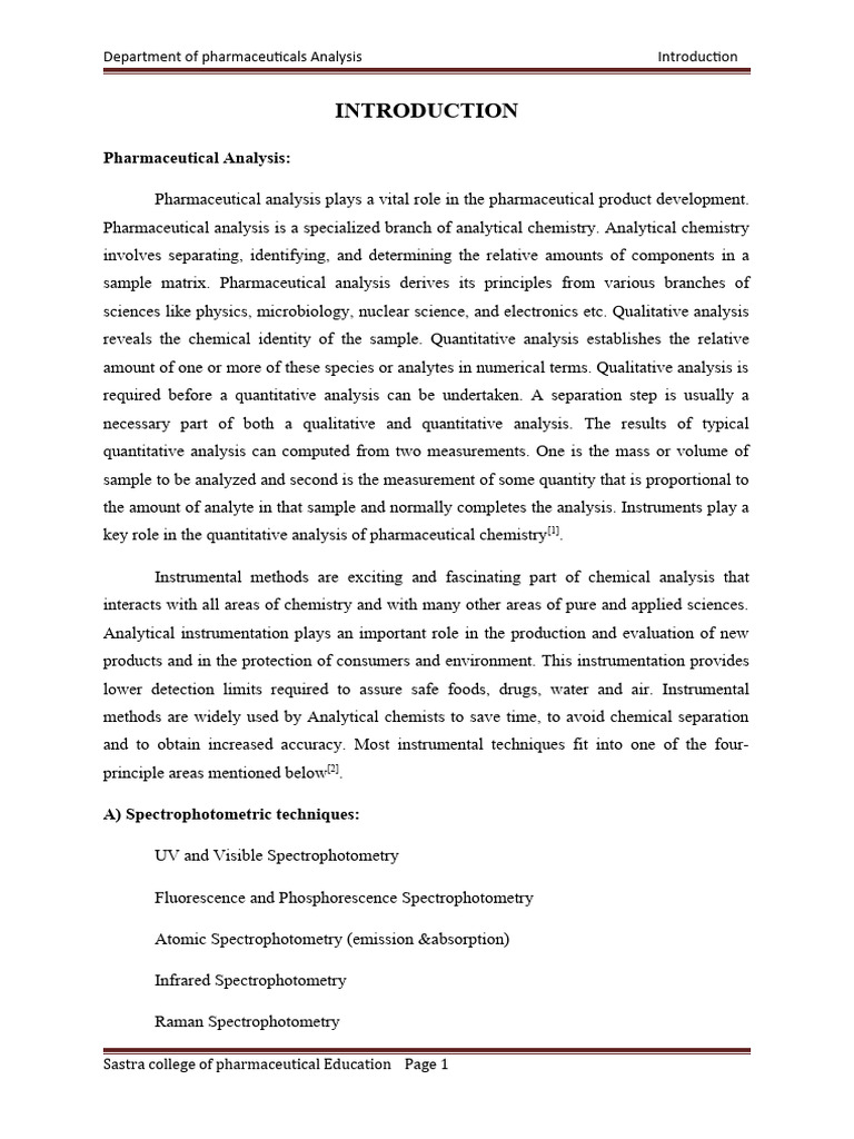 Pharmaceutical Analysis Techniques Overview | PDF | High Performance Liquid Chromatography ...