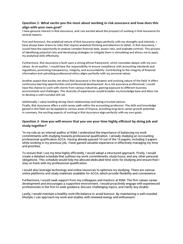 RSM Job Simulation | Download Free PDF | Risk | Analytics