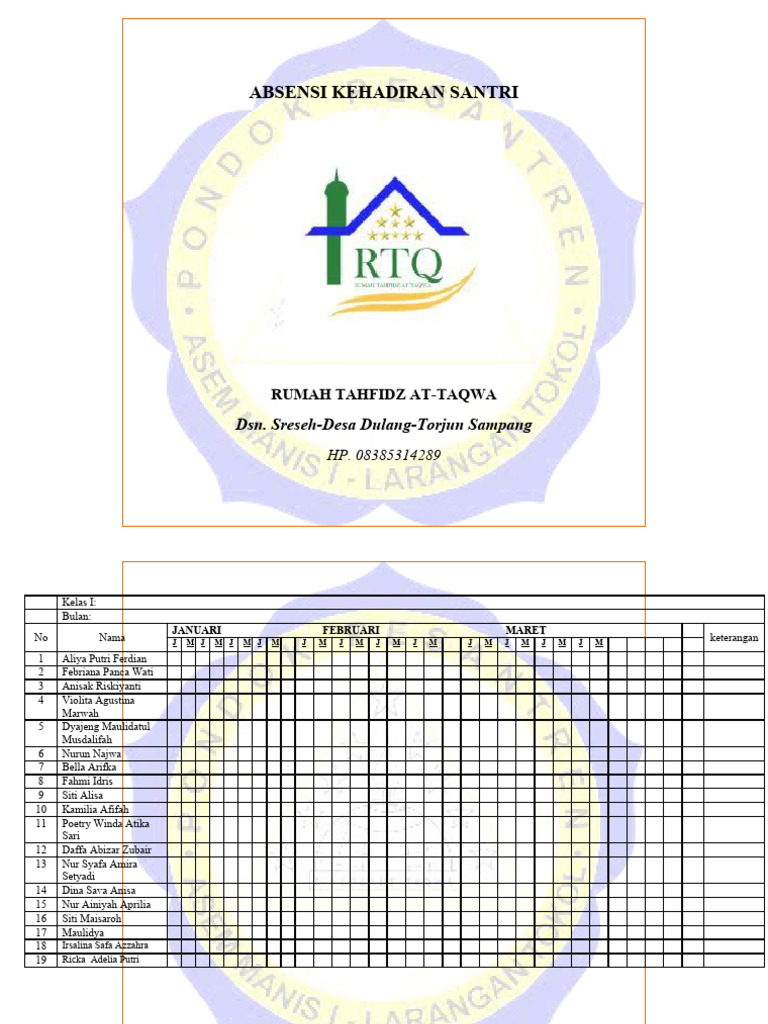 ABSENSI RTQ Terbaru | PDF