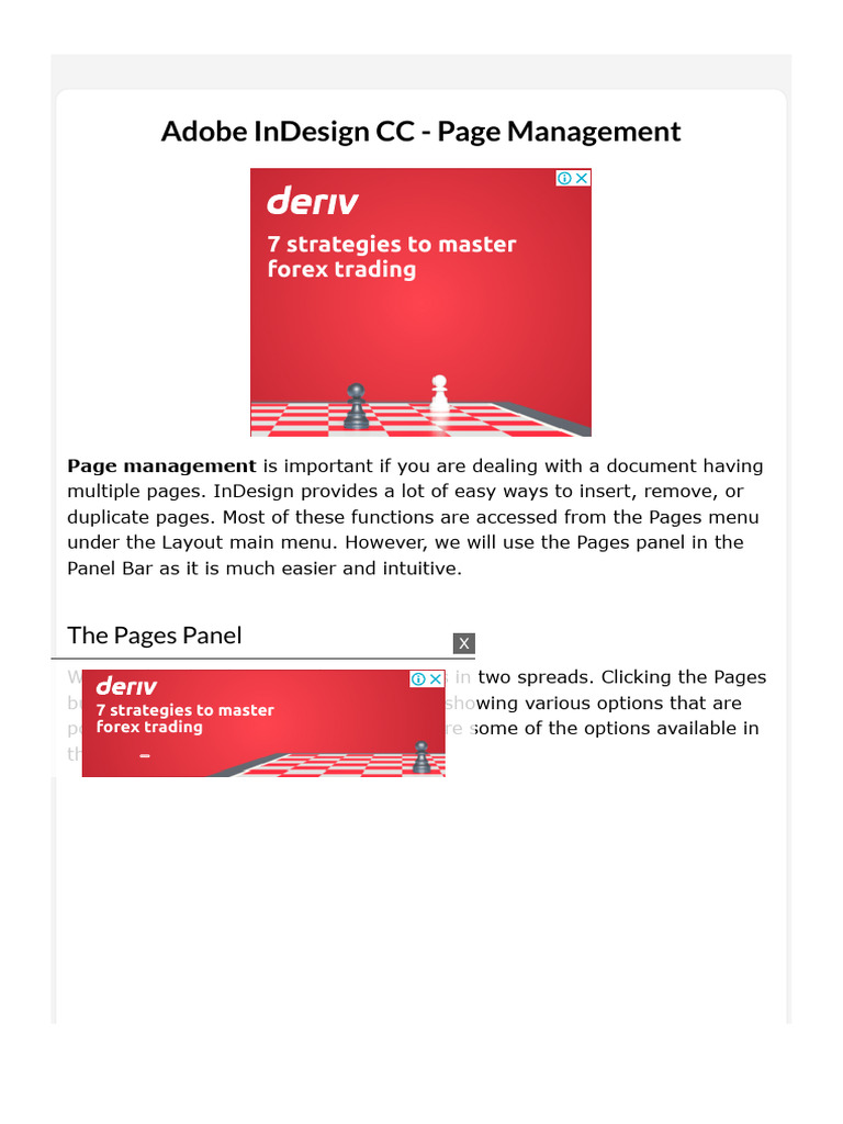 Adobe InDesign CC - Page Management | PDF | System Software | Computing