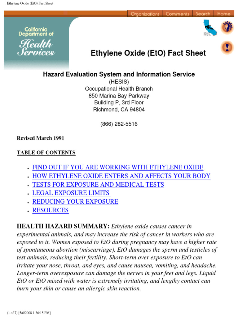 Facts Sheet of Eto Vimpt | PDF | Sterilization (Microbiology ...