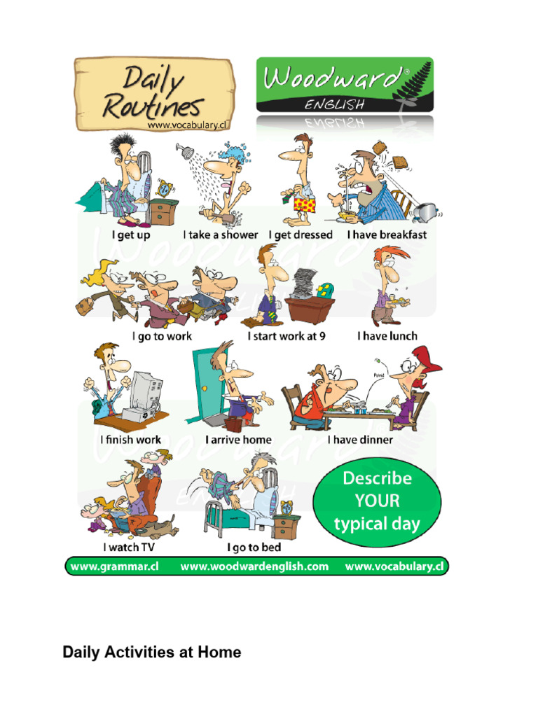 Daily Home and Work Routines Guide | PDF | English Language