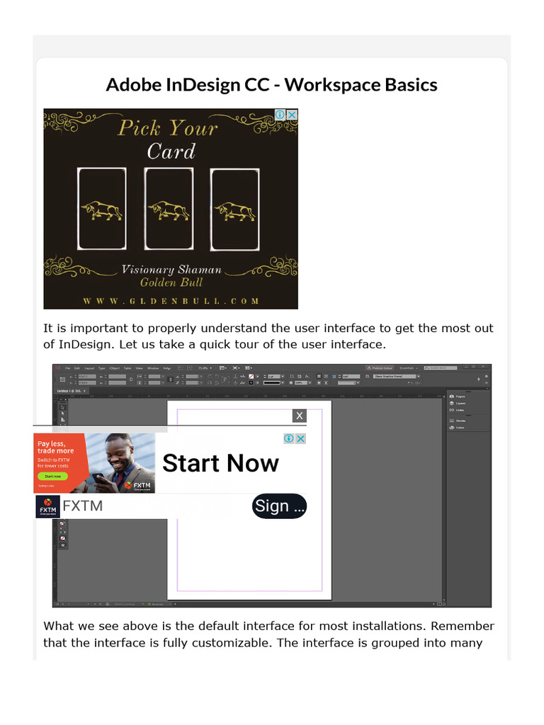 Adobe InDesign CC - Workspace Basics | Download Free PDF | Operating ...