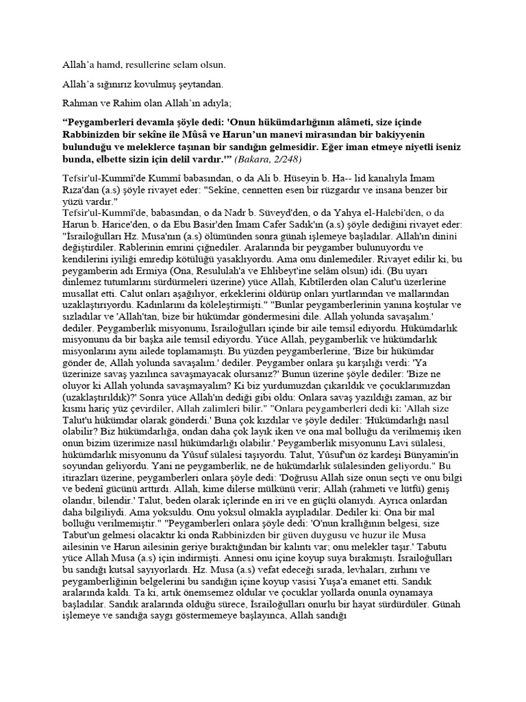 AHİD SANDIĞI Ayet Ve Hadislerde - Muhyiddin Arabi'de | PDF