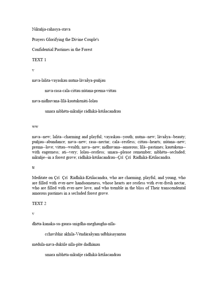 Nikunja Rahasya Stava | PDF