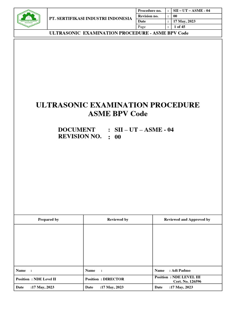 4 - SII - UT - ASME - 04 - Ultrasonic - Rev - 00 | PDF | Welding ...