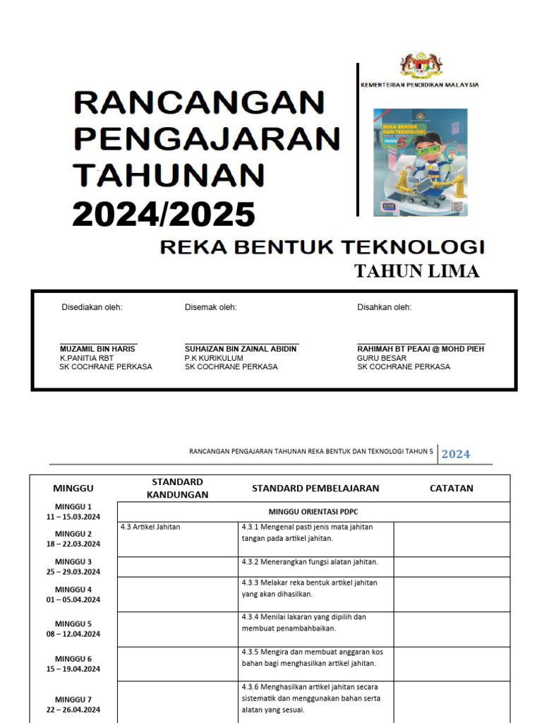 RPT RBT THN 5 2024 | PDF