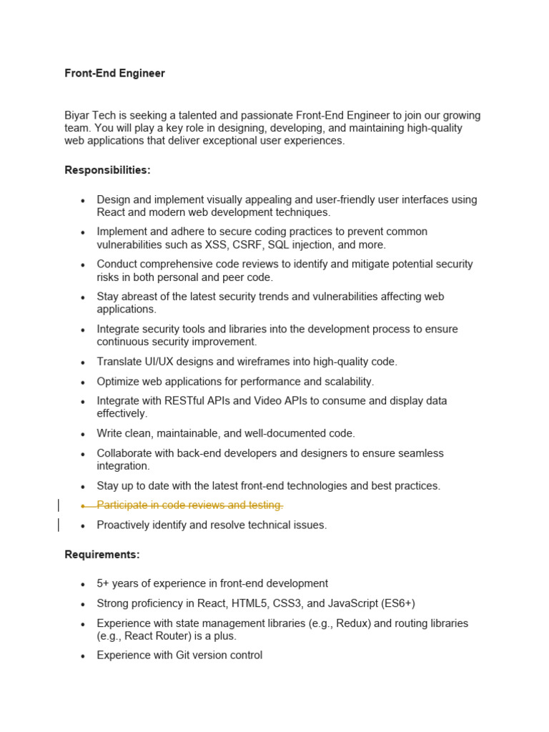 Front-End Engineer 001 | PDF