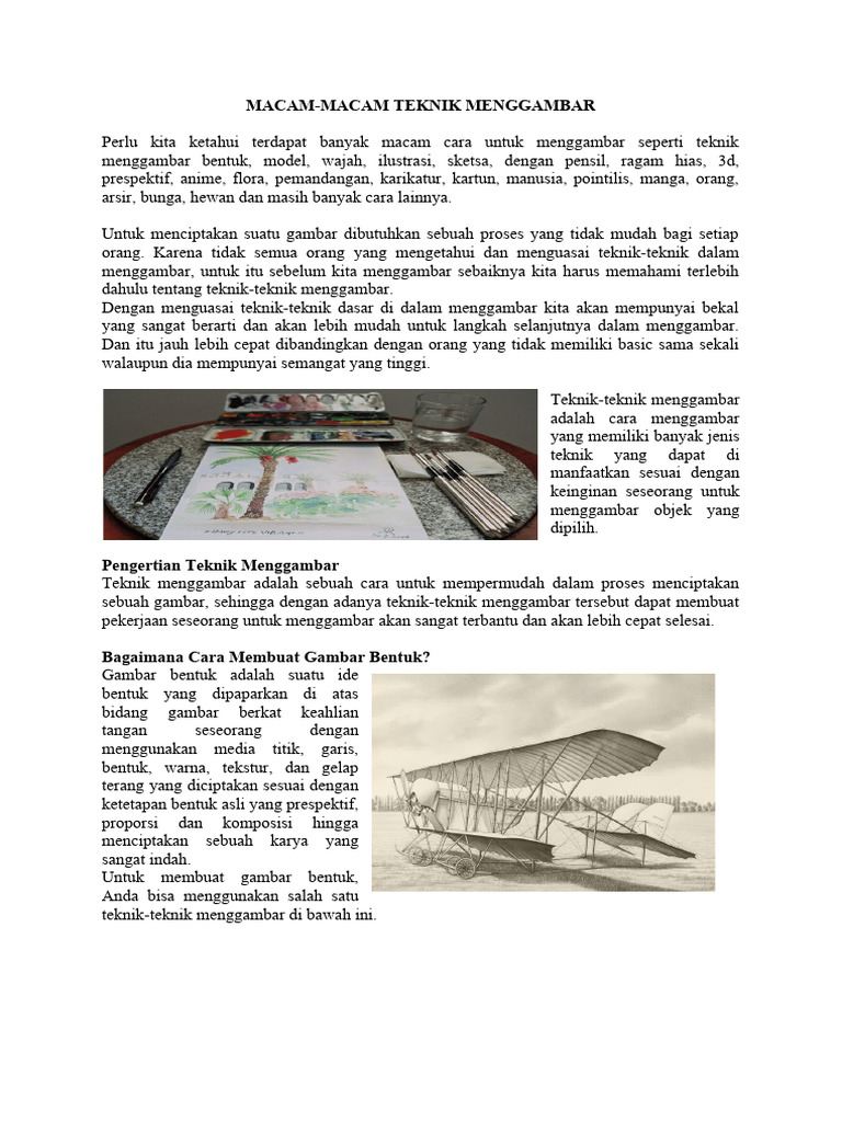 Seni Rupa Tehnik Menggambar | PDF