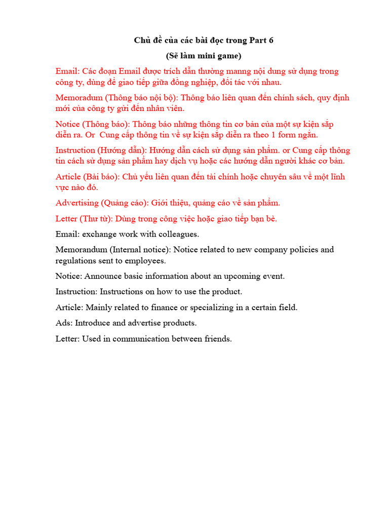 TPOEIC 4 - Part 6 | PDF