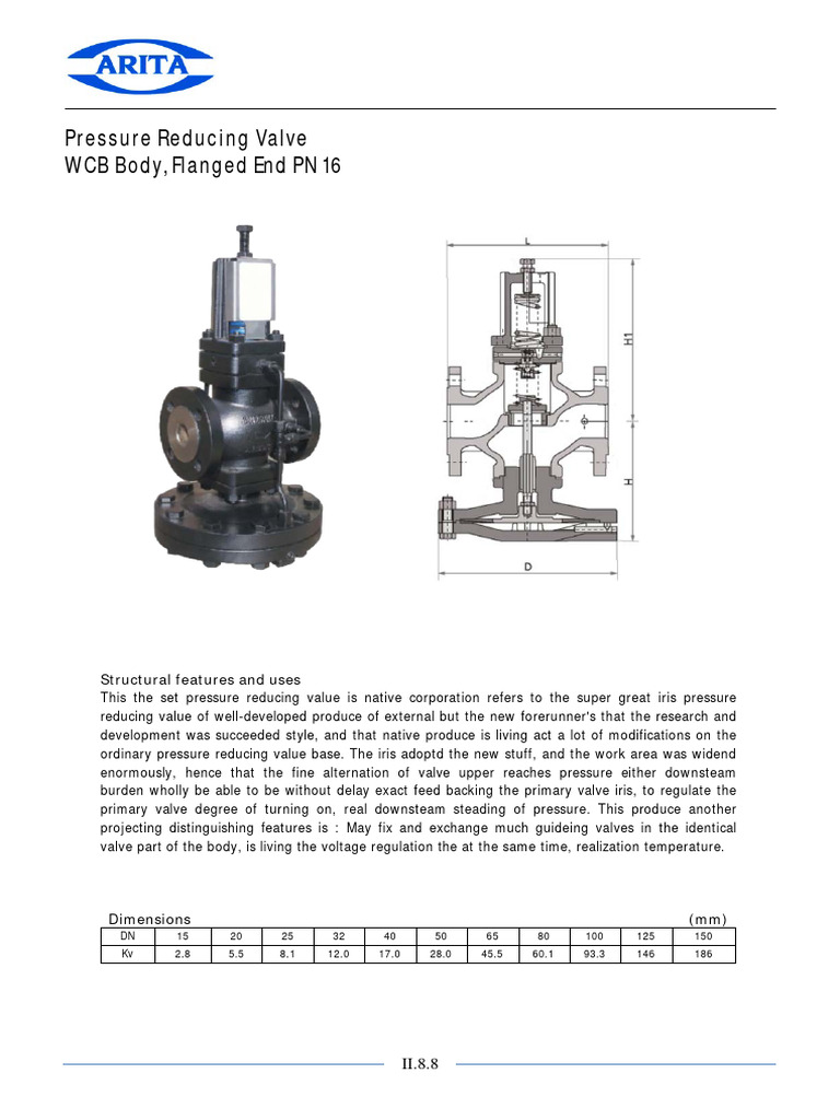 PRV ARITA PN16 For Steam & Gas | PDF | Valve | Continuum Mechanics