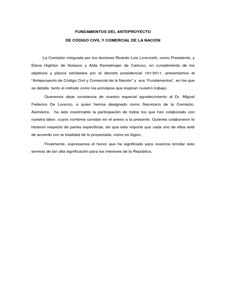 Fundamentos Del Anteproyecto CCCN | PDF | Justicia | Crimen y violencia