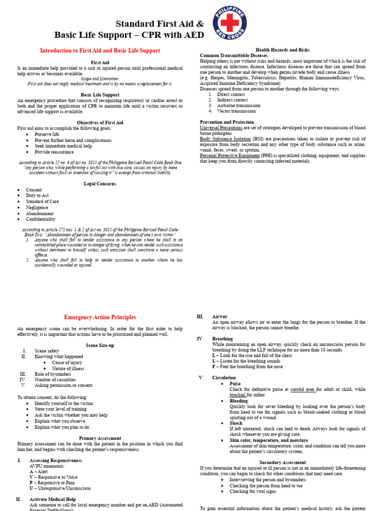 Introduction To First Aid and Basic Life Support | PDF ...