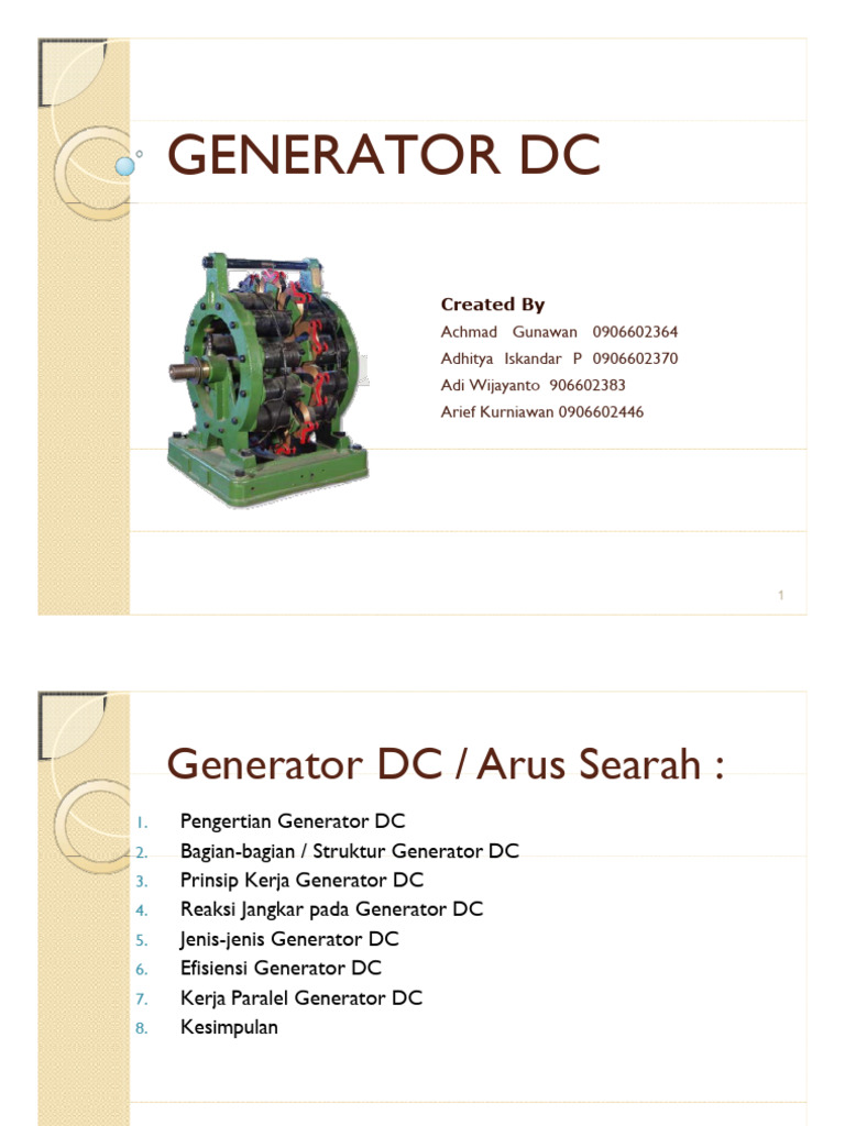 Elektrik Motor Dan Generator | PDF