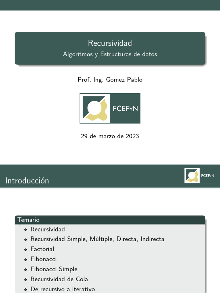 RECURSIVIDAD | PDF | Matemáticas Aplicadas | Informática