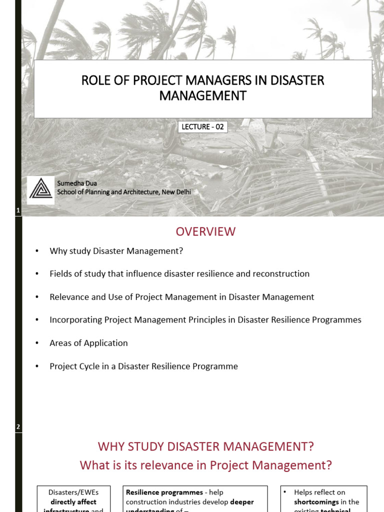 Lecture 02 - Role of PM in DM | PDF | Project Management | Climate ...