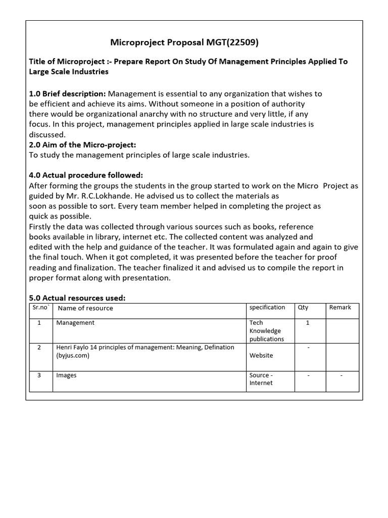 Microproject Proposal MG1 | PDF