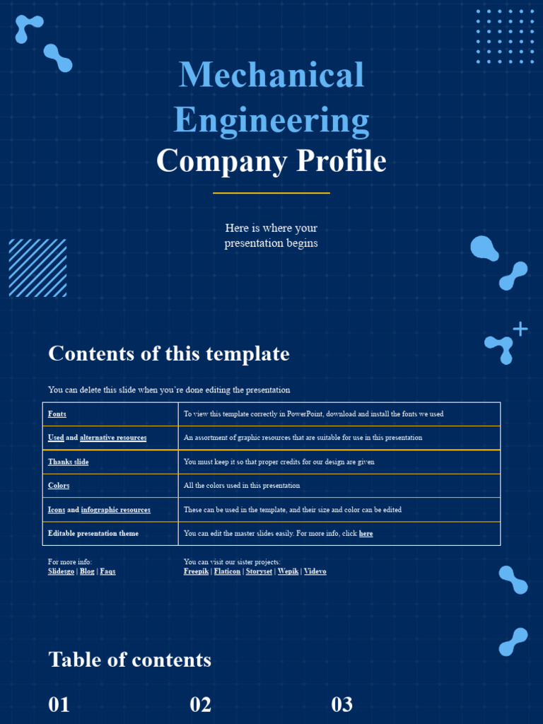 Mechanical Engineering Company Profile by Slidesgo | PDF | Planets | Saturn