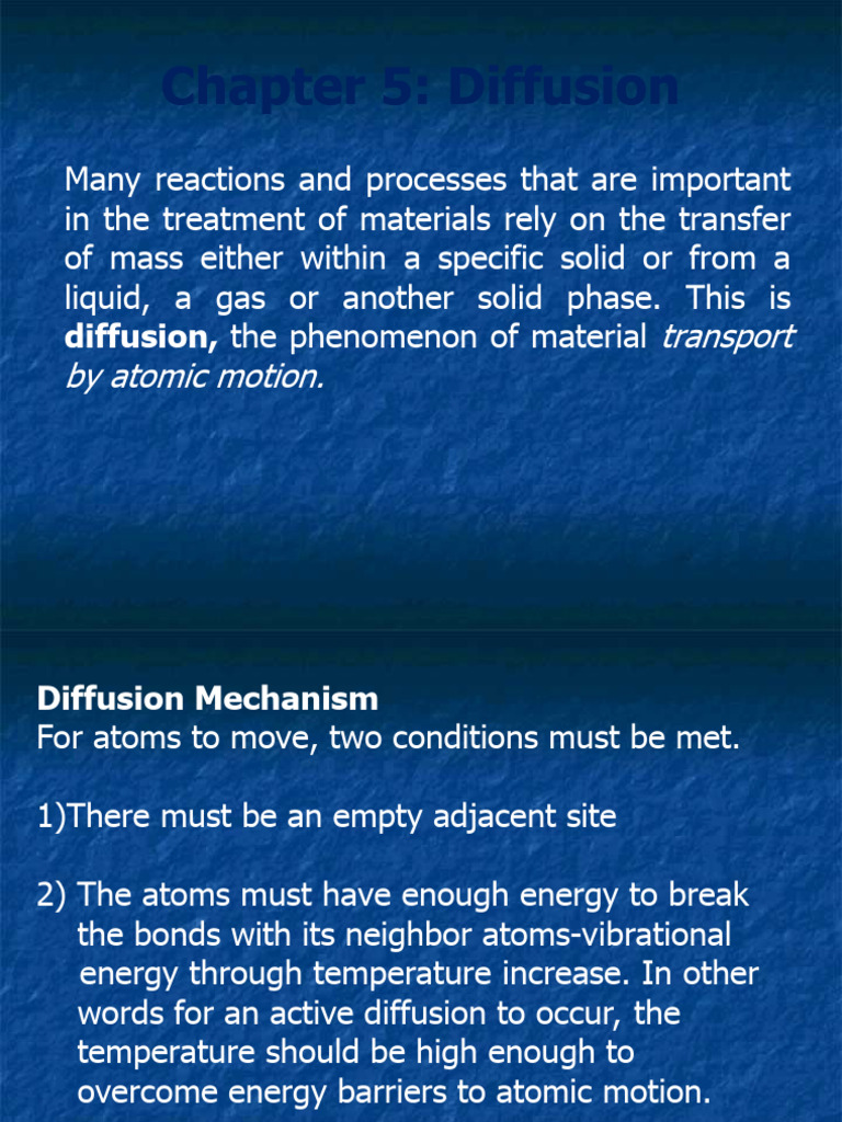 Understanding Diffusion Mechanisms | PDF | Diffusion | Atoms