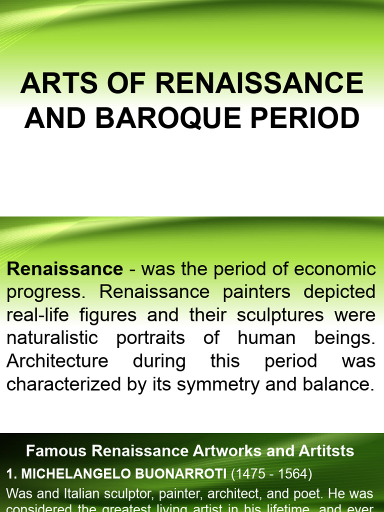 Arts of Renaissance and Baroque Period | PDF | Renaissance | Raphael