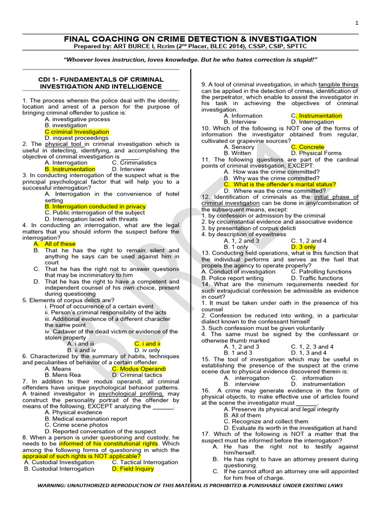 Crime Detection and Investigation Fundamentals | PDF | Crime Scene | Confession (Law)