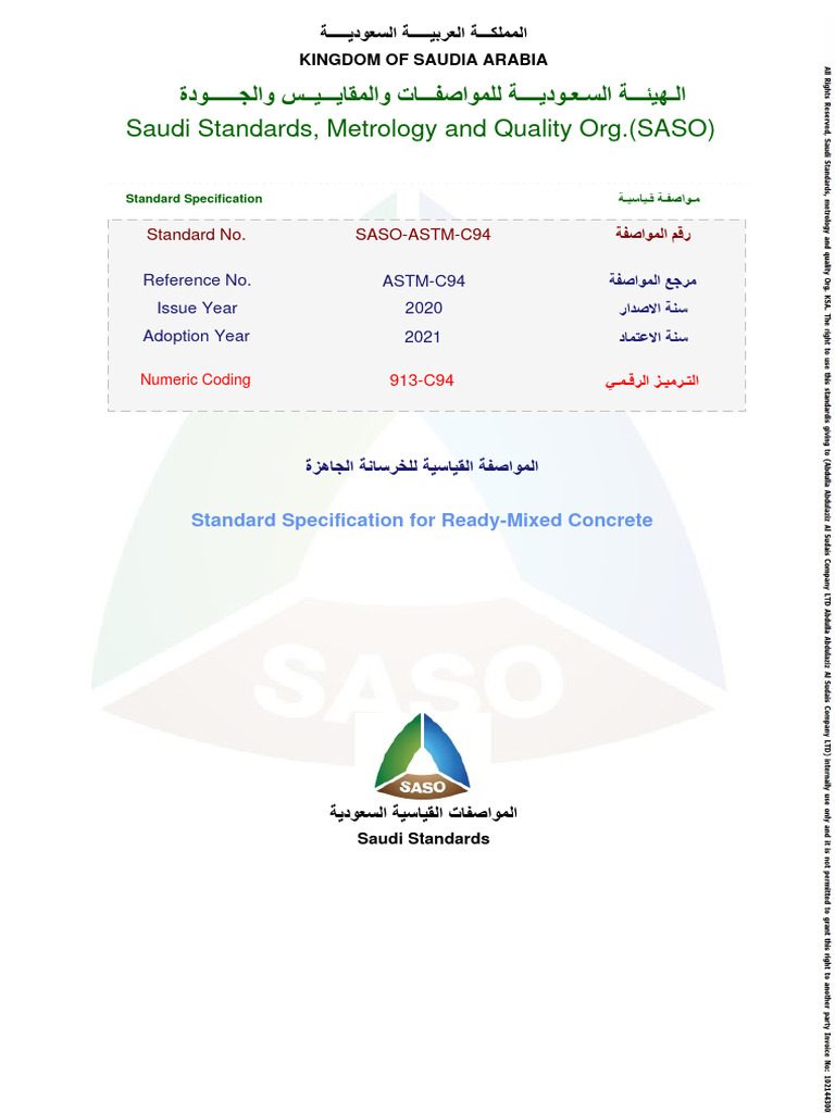 Saso Astm c94 | PDF