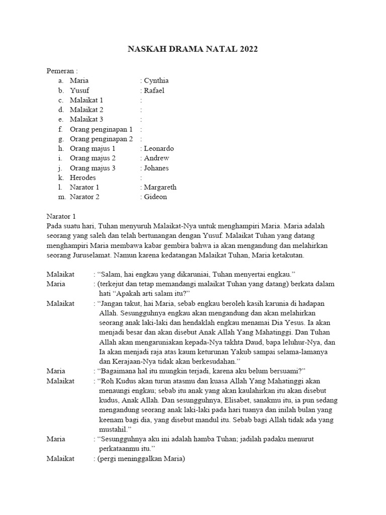 Naskah Drama Natal 2022 | PDF