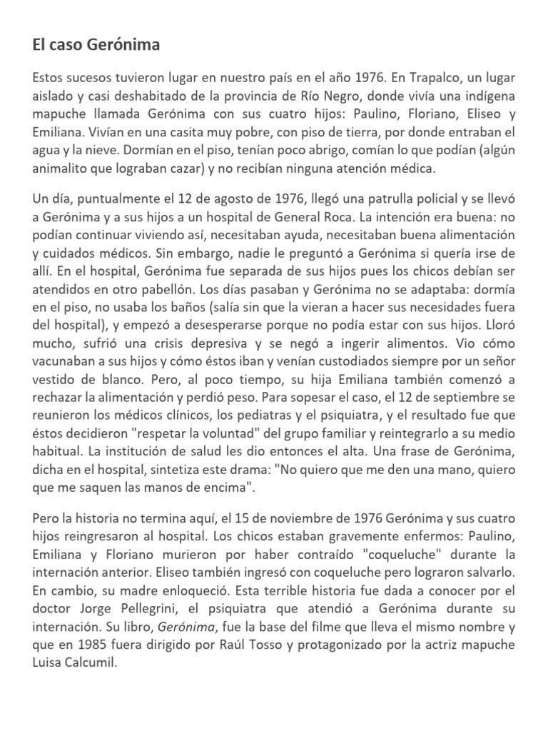 El Caso Gerónima | PDF