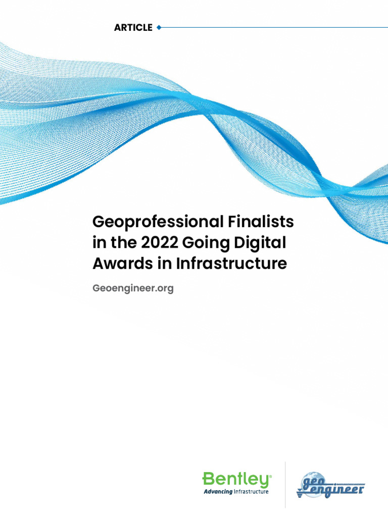 Geoprofessional Finalists In The 2022 Going Digital Awards In Infrastructure Pdf