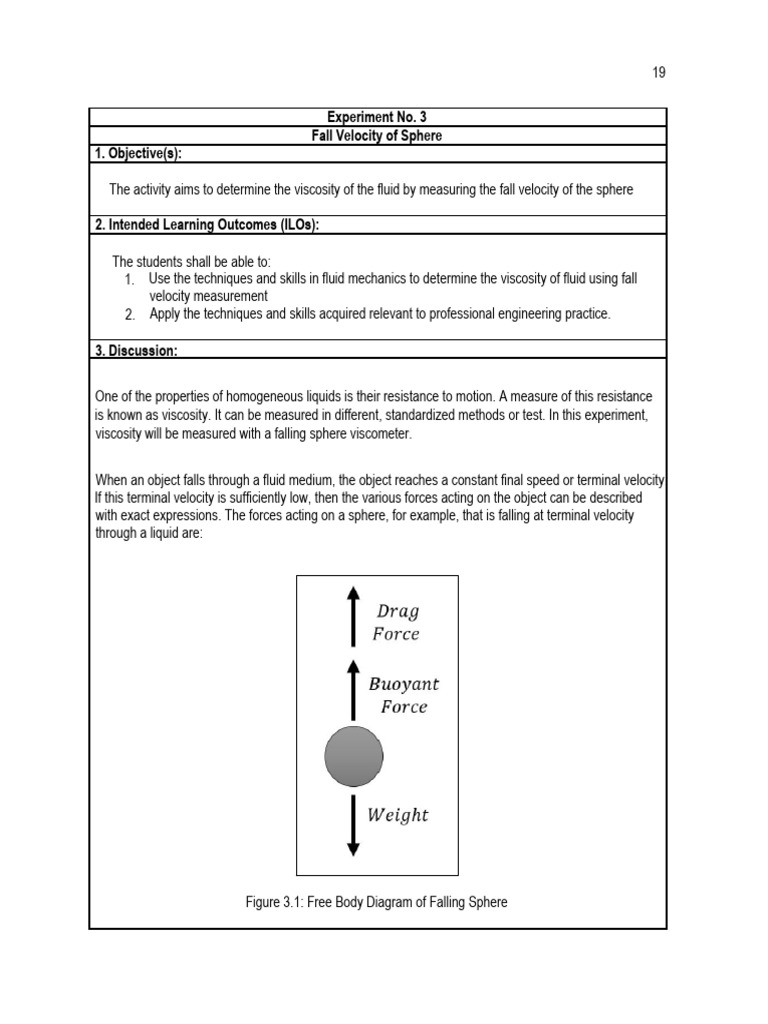 Viscosity Measurement via Falling Sphere | PDF | Force | Drag (Physics)