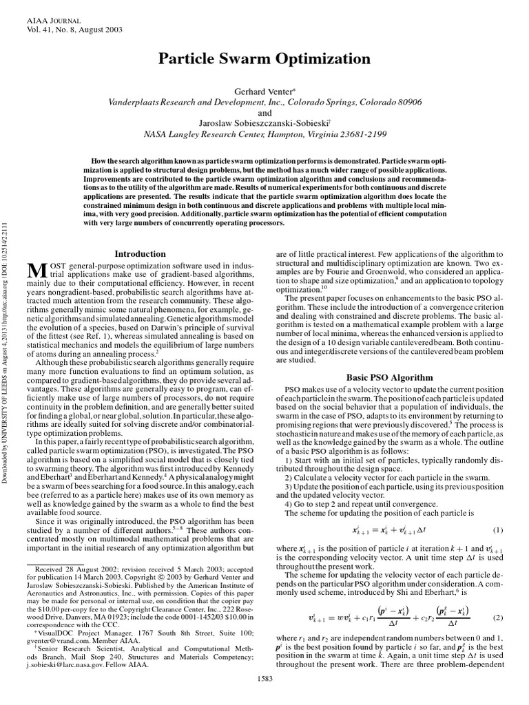 Venter 2003 | PDF | Mathematical Optimization | Applied Mathematics