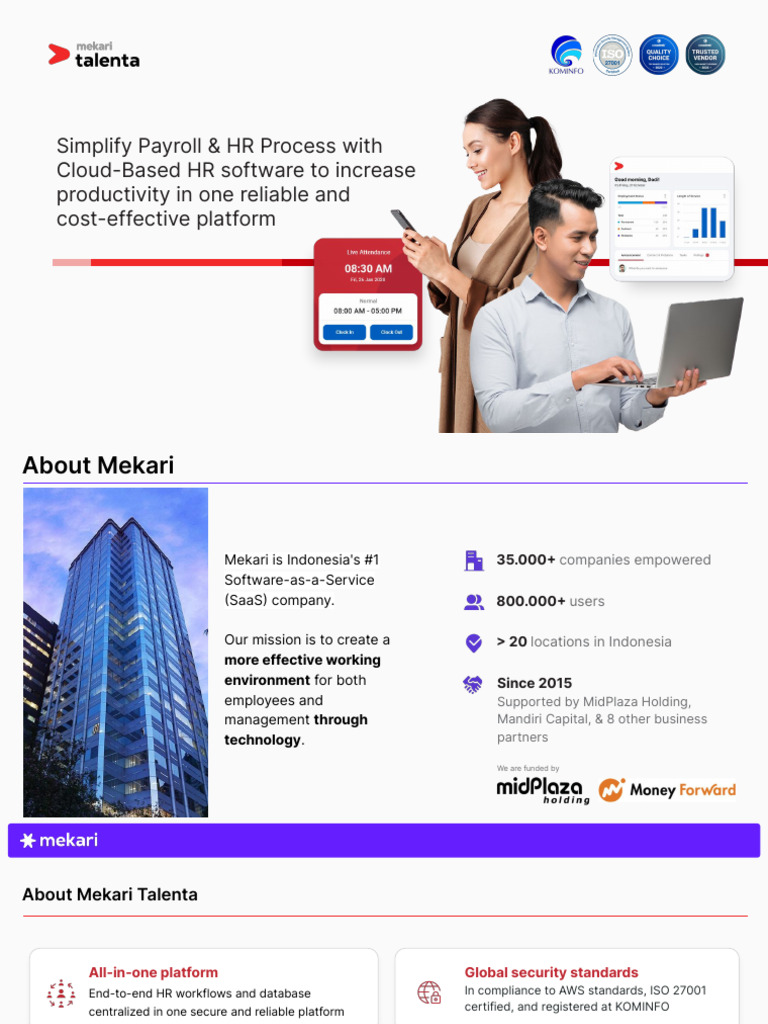 Presentation File - Mekari Talenta HRIS | PDF | Cloud Computing | Payroll