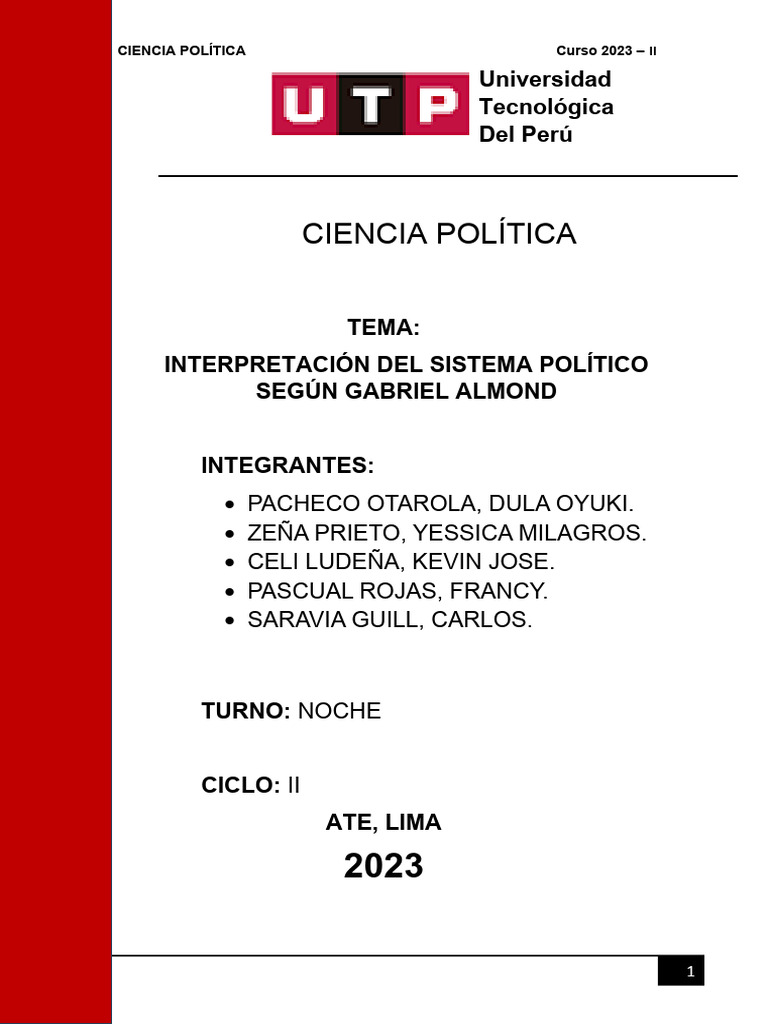 Gabriel Almond - Ciencia Politica | PDF | Sistemas politicos | Ciencias ...