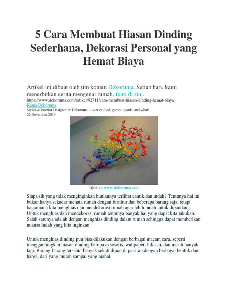 Hiasan Dinding | PDF