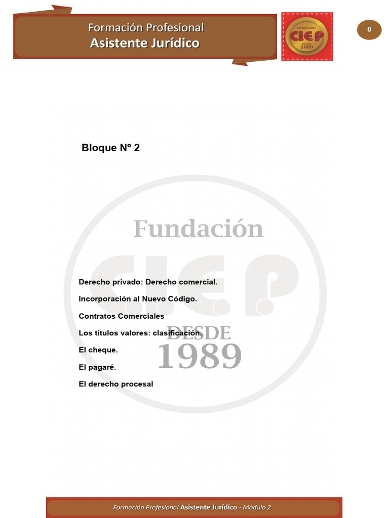 Modulo 2 Bloque 2 - Asistente Juridico - Actualizado | PDF | Cheque ...
