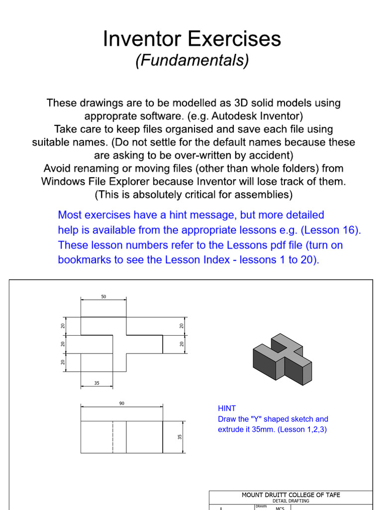 All Inventor Exercises-Comments | PDF | Building Materials | Metals