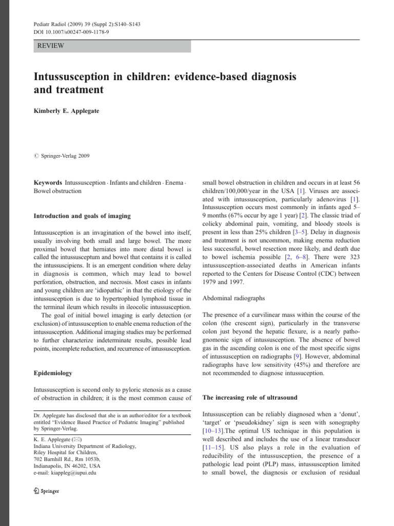 Intussusception in Children - Evidence-Based | PDF | Clinical Medicine | Gastroenterology