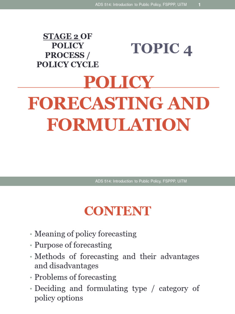 Ads514 Chapter 4 | PDF | Forecasting | Policy