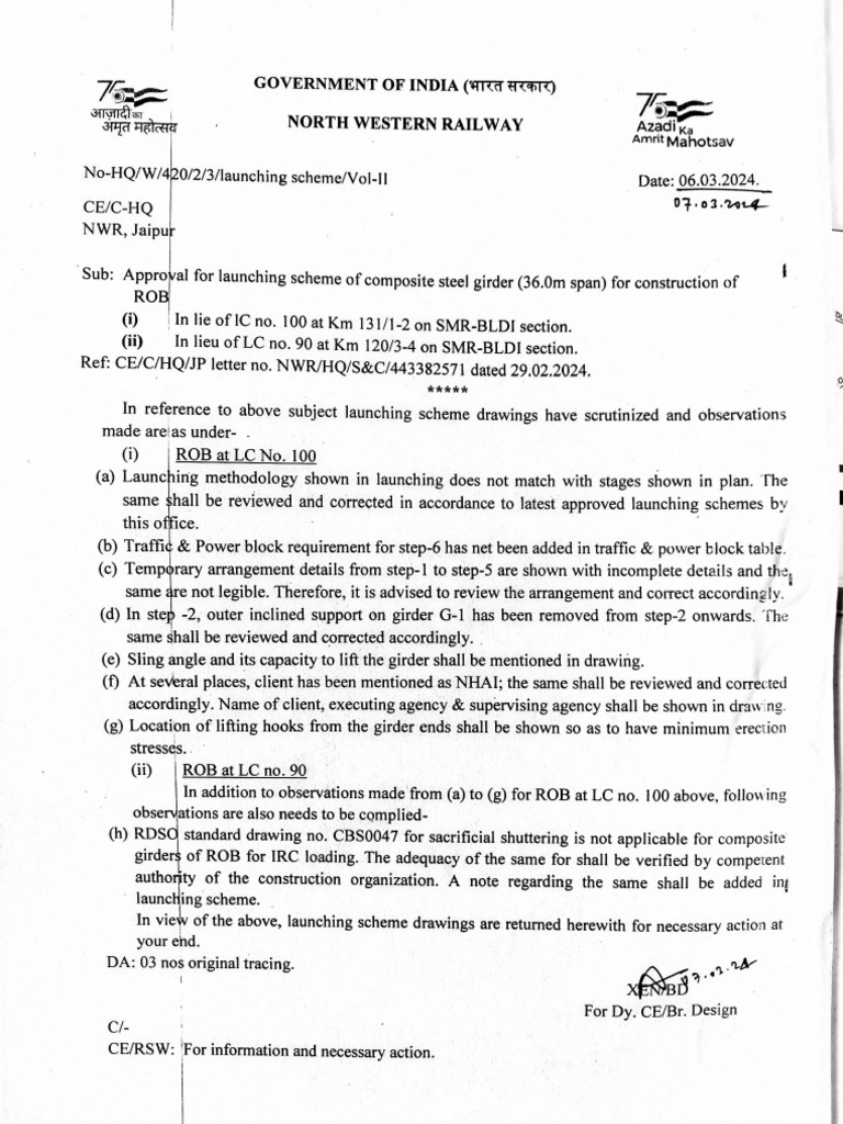 Ju Div Construction Launching of Rob at LC 90 and 100 SMR BLDI 07-Mar ...