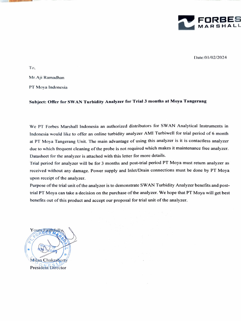 Letter For Trail Unit - PTMOYA | PDF