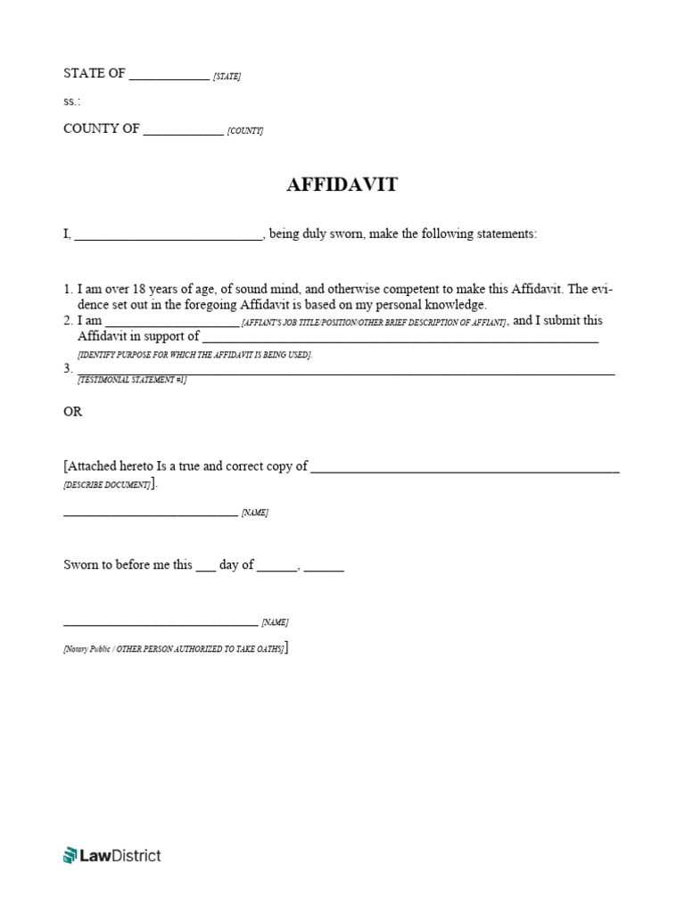 Affidavit Template | PDF