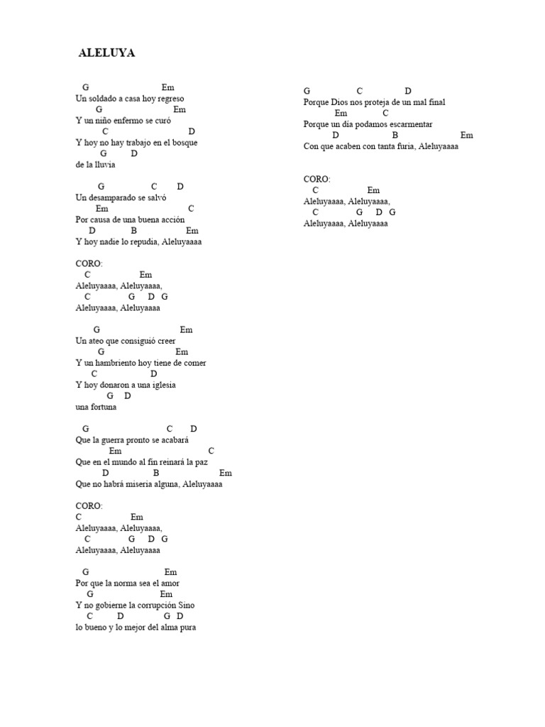 Aleluya Acordes | PDF