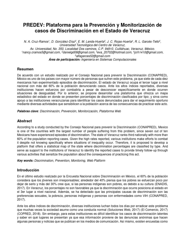 PREDEV Plataforma para La Prevención y Monitorización de Casos de ...